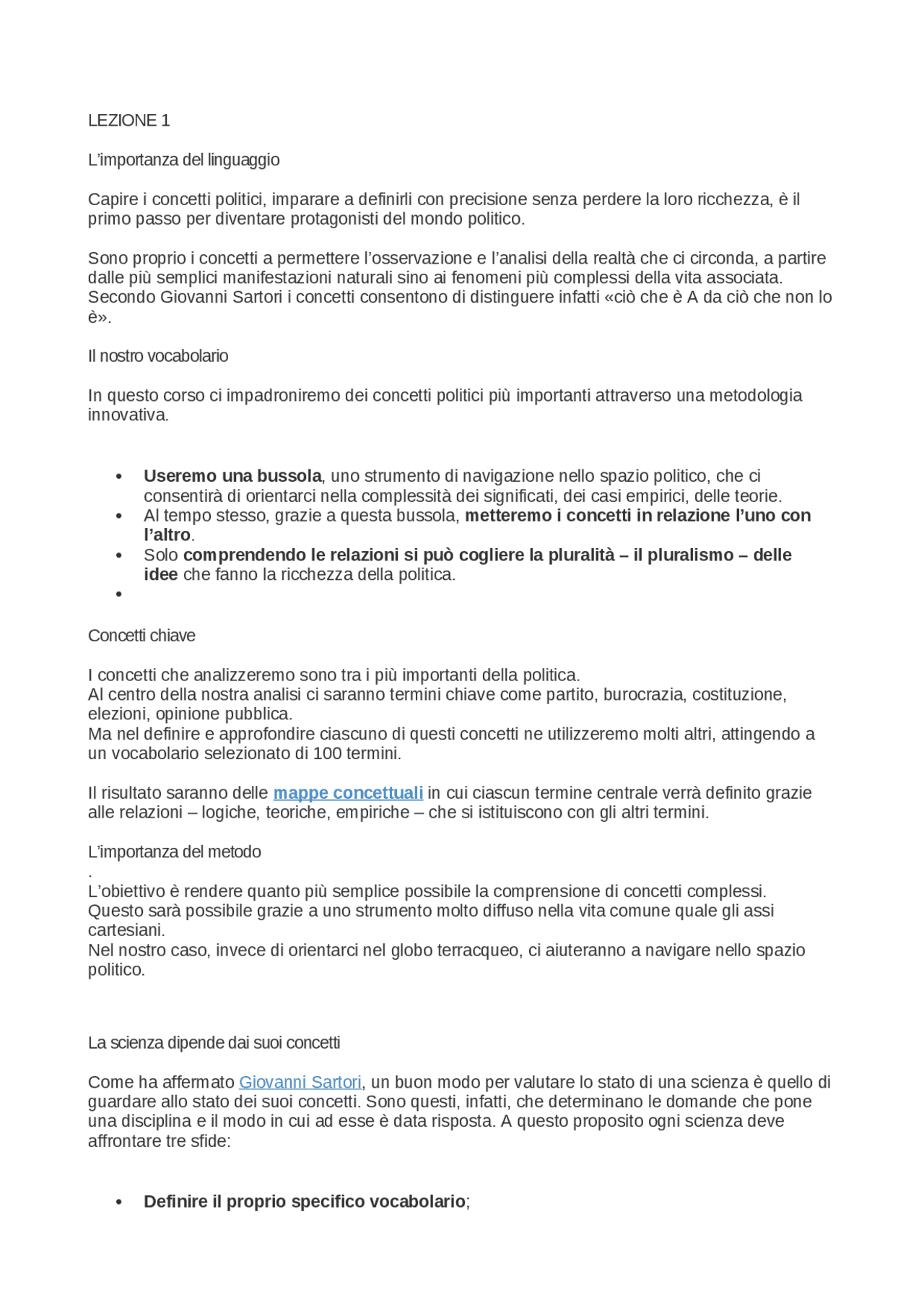 Concetti Chiave Di Scienza Politica Docsity