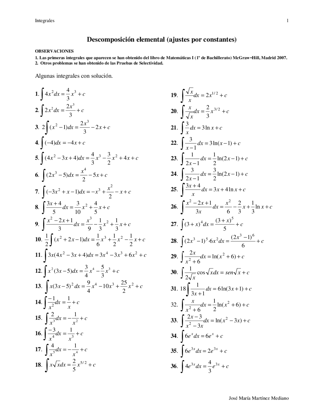 Matemáticas ejercicios para repasar - Docsity