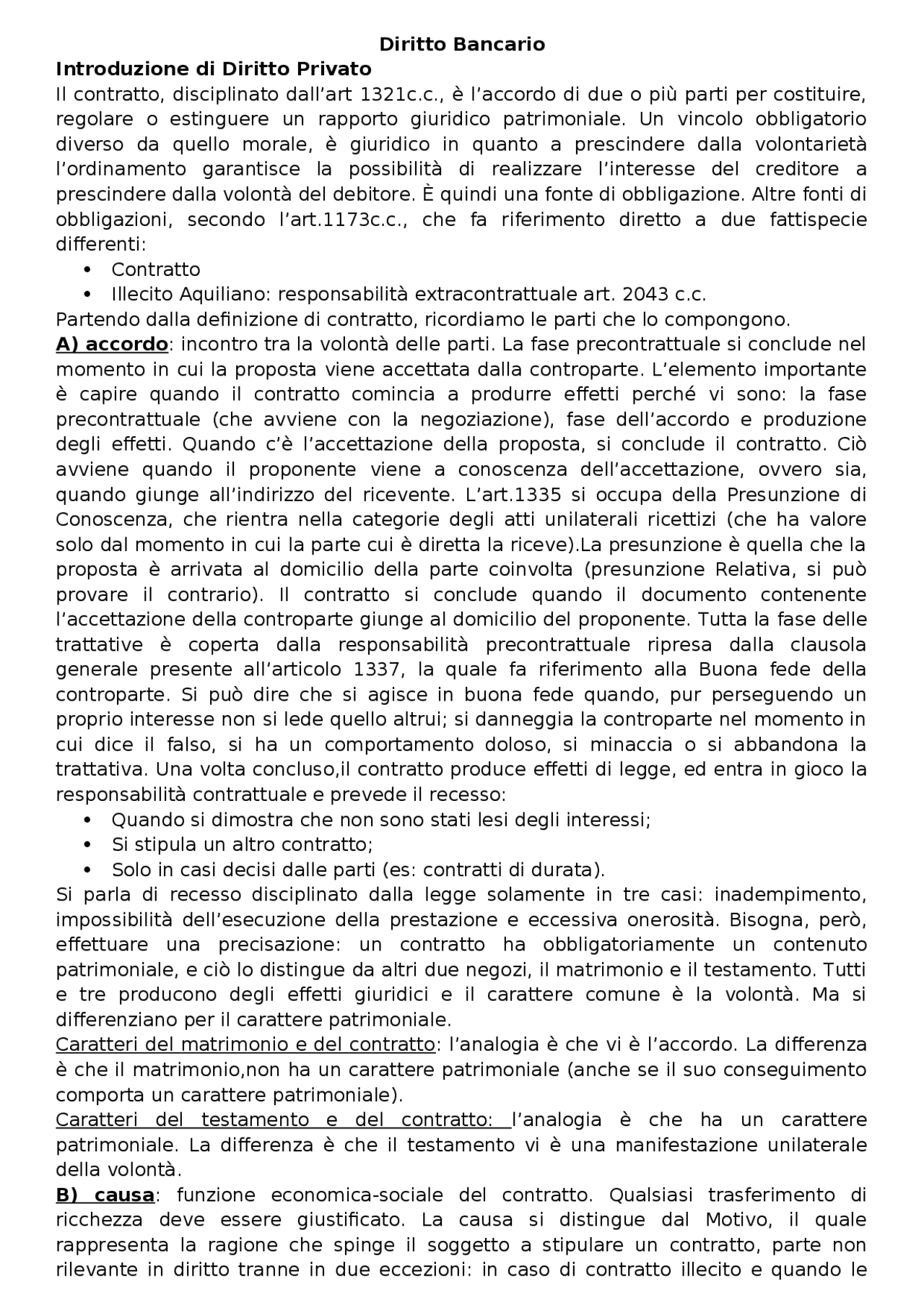 Elementi Di Diritto Bancario Docsity