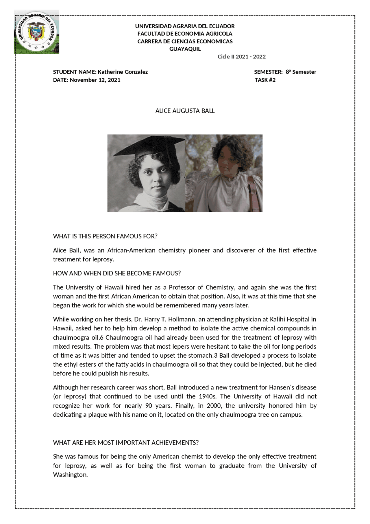 Resumen sobre alice ball - Docsity