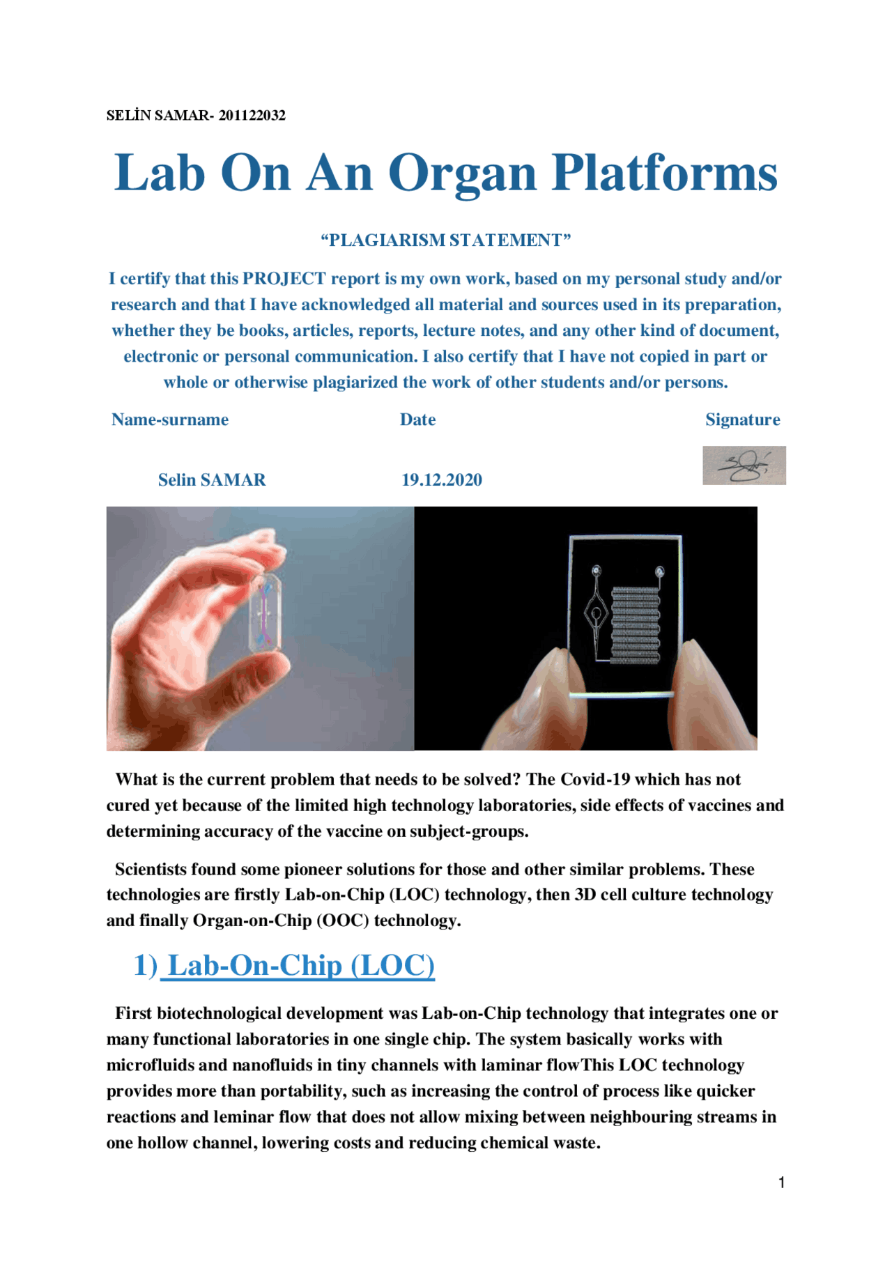 Lab On An Organs Platform Docsity