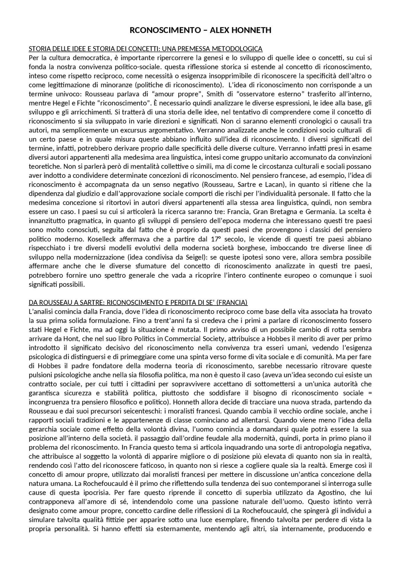Riconoscimento Riassunti Di Filosofia Teoretica Docsity