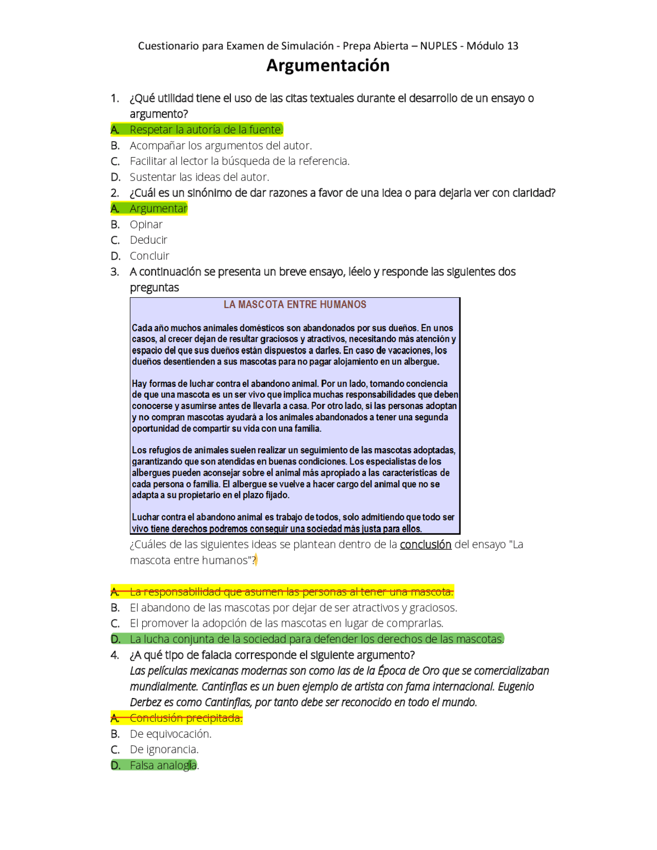 Modulo 13. Argumentación | Guías, Proyectos, Investigaciones de Historia de la Filosofía | Docsity