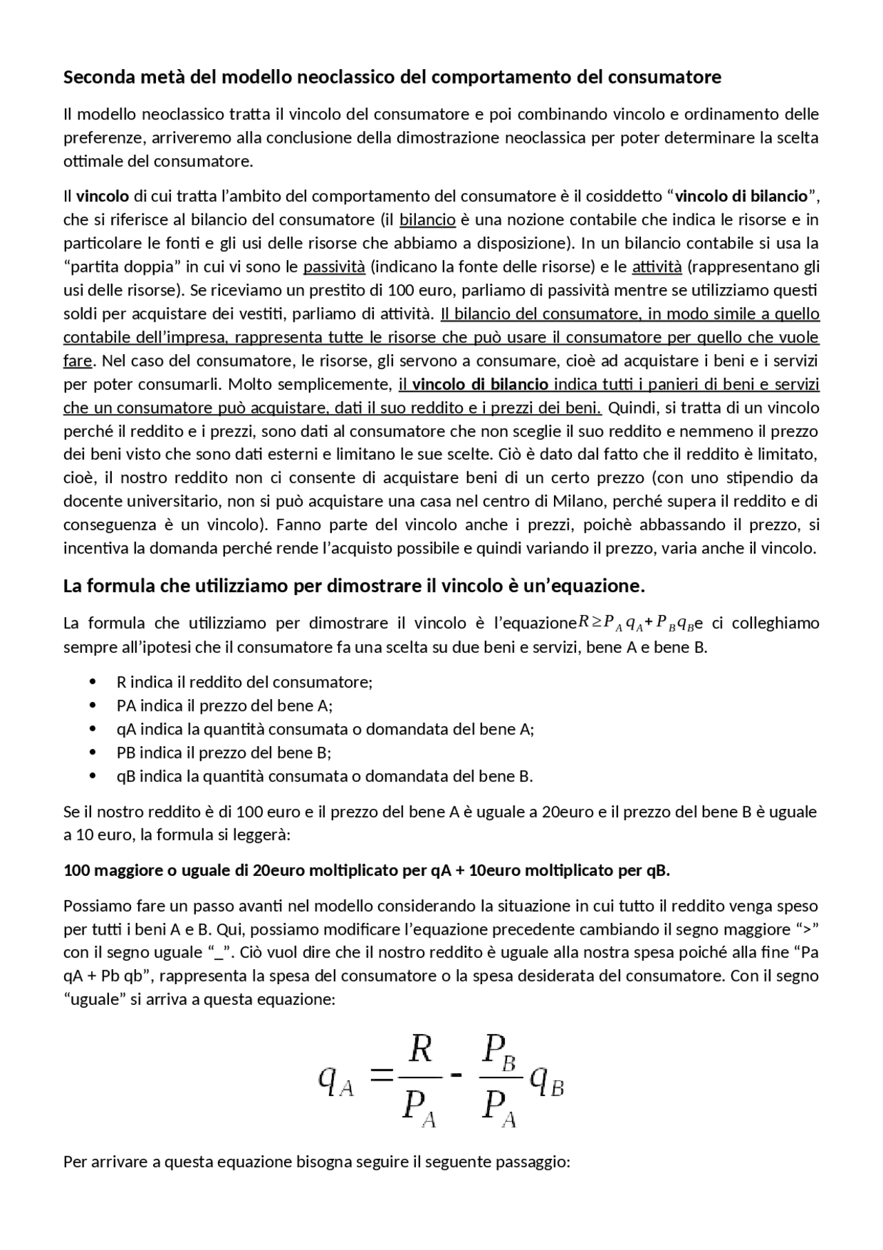 La Teoria Neoclassica Docsity