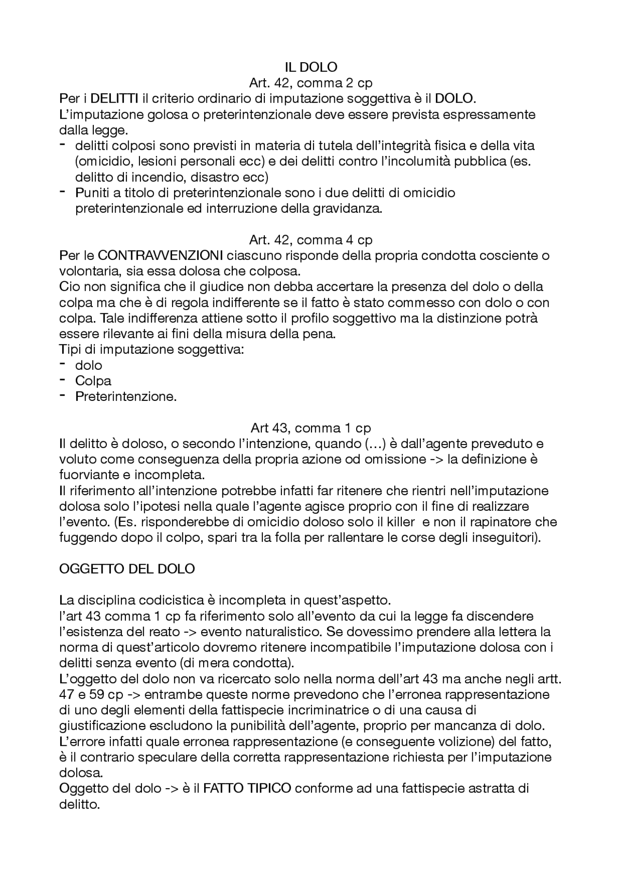Il Dolo Diritto Penale Grosso Docsity