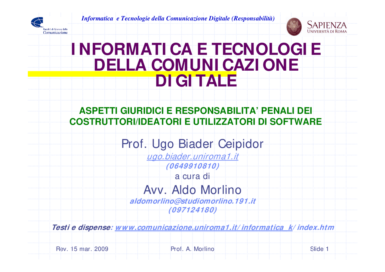 Slide Informatica Scienze Della Comunicazione Docsity