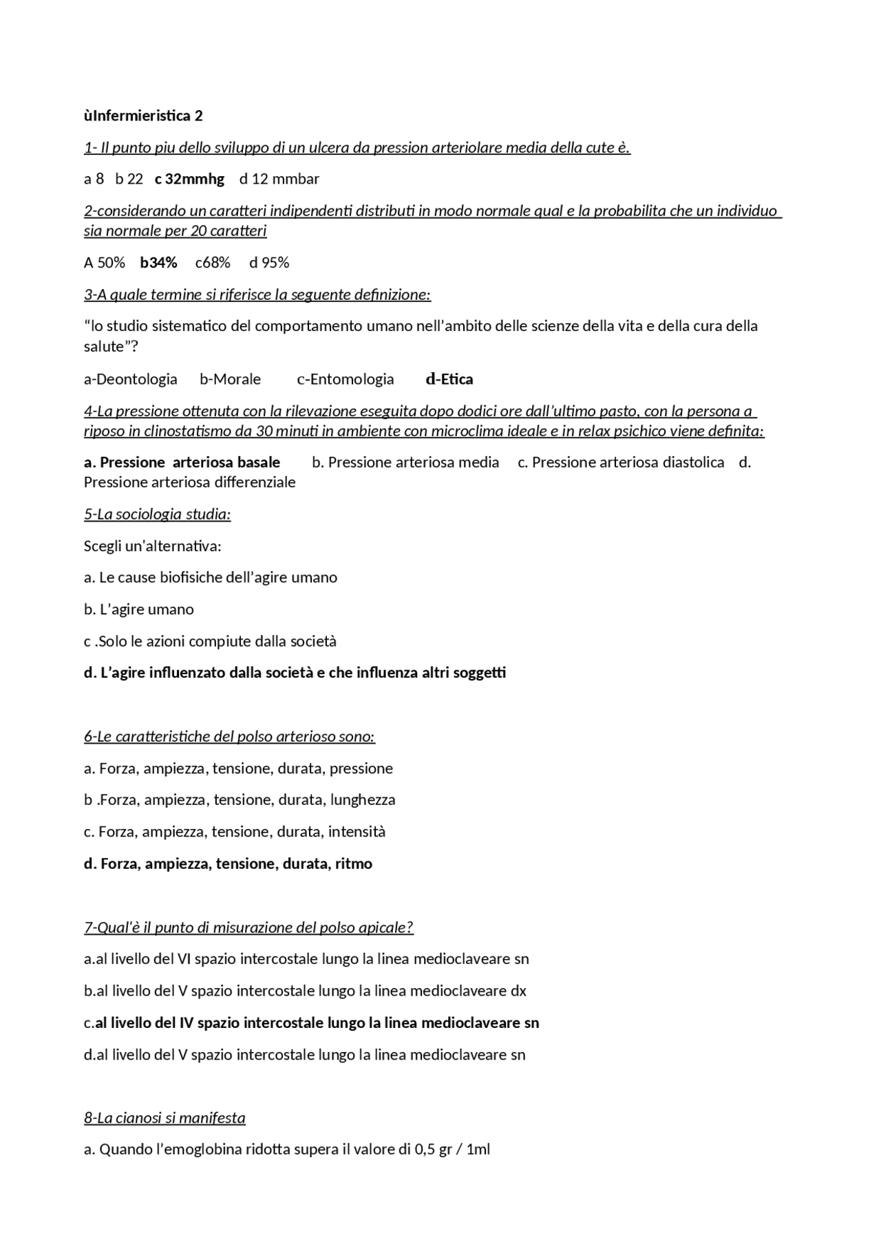 Domande Desame Infermieristica Prove Desame Di Infermieristica