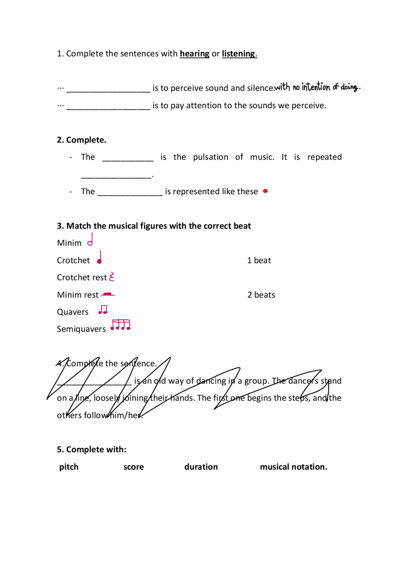 Examen música 3rd graders - Docsity