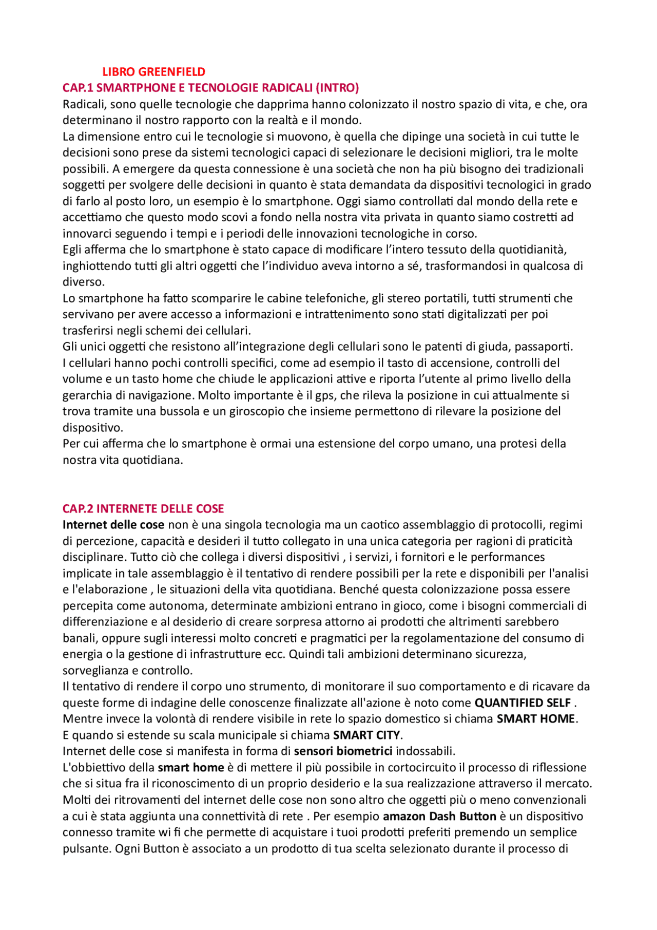 Riassunto Informatica Giuridica Libro Greenfield Docsity