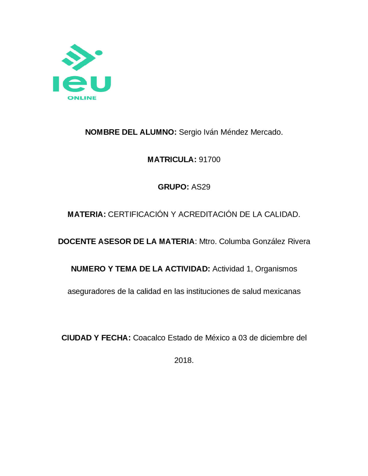 Gestion De Calidad En El Area De La Salud Publica Y Su Personal