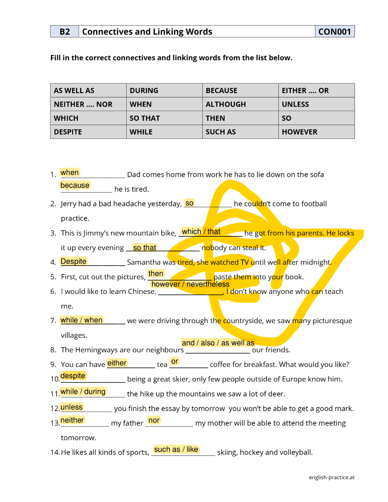 CONNECTORS AND LINKING WORDS - Docsity