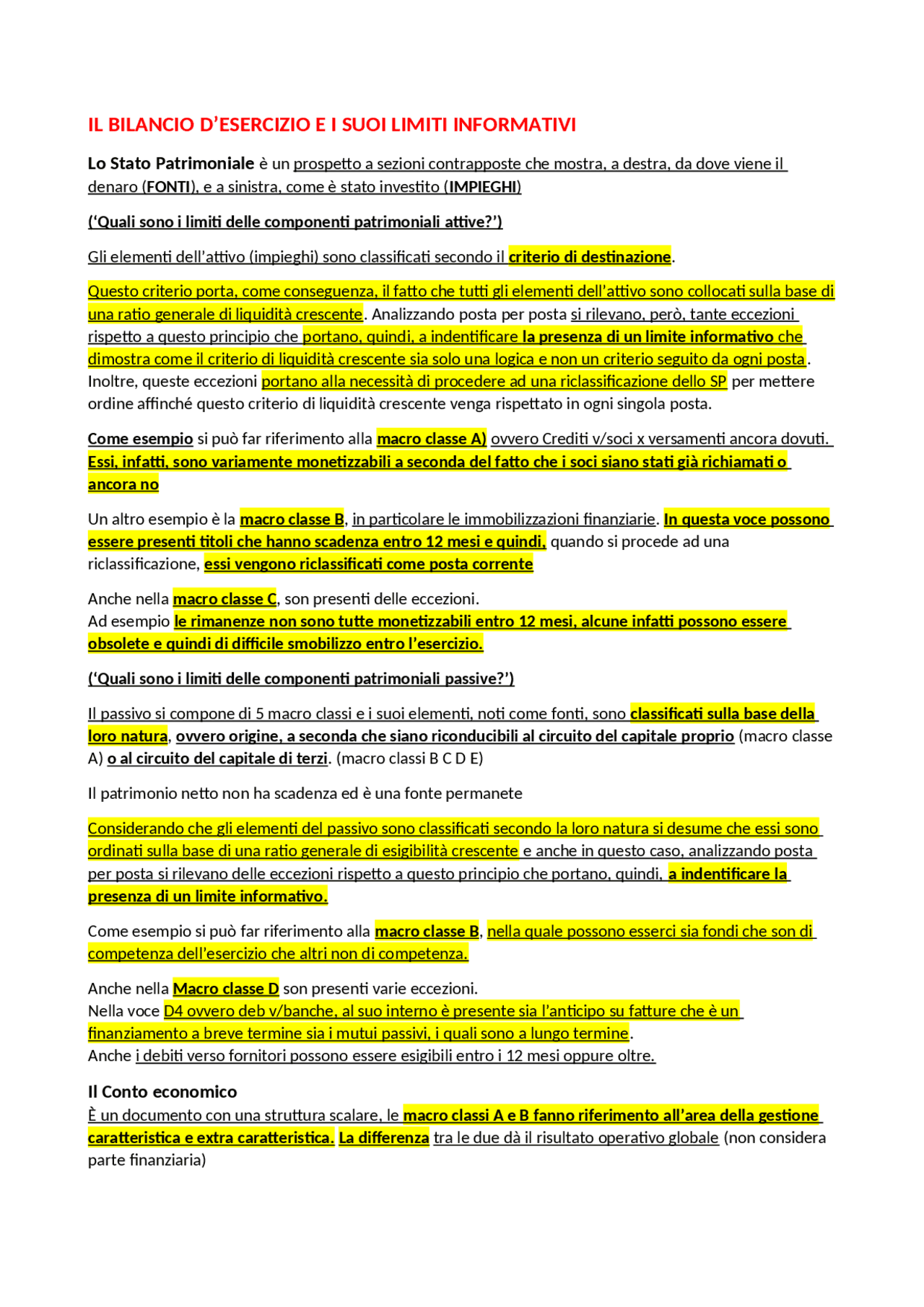 Analisi Della Performance I Modulo Docsity