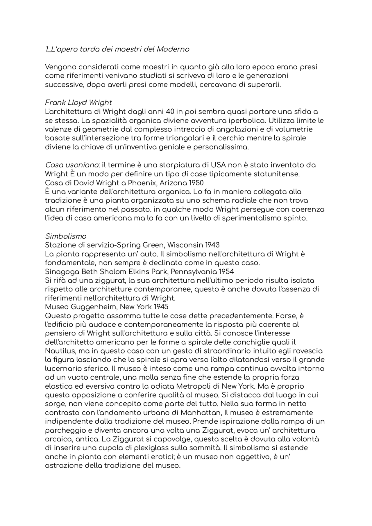 Riassunto Storia Architettura Contemporanea Programma Cisternino Docsity