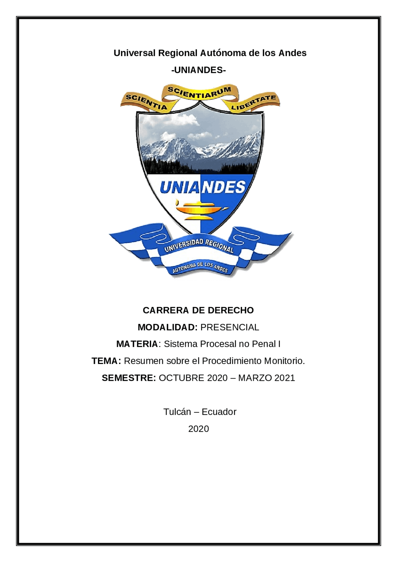 Procedimiento Monitorio Docsity