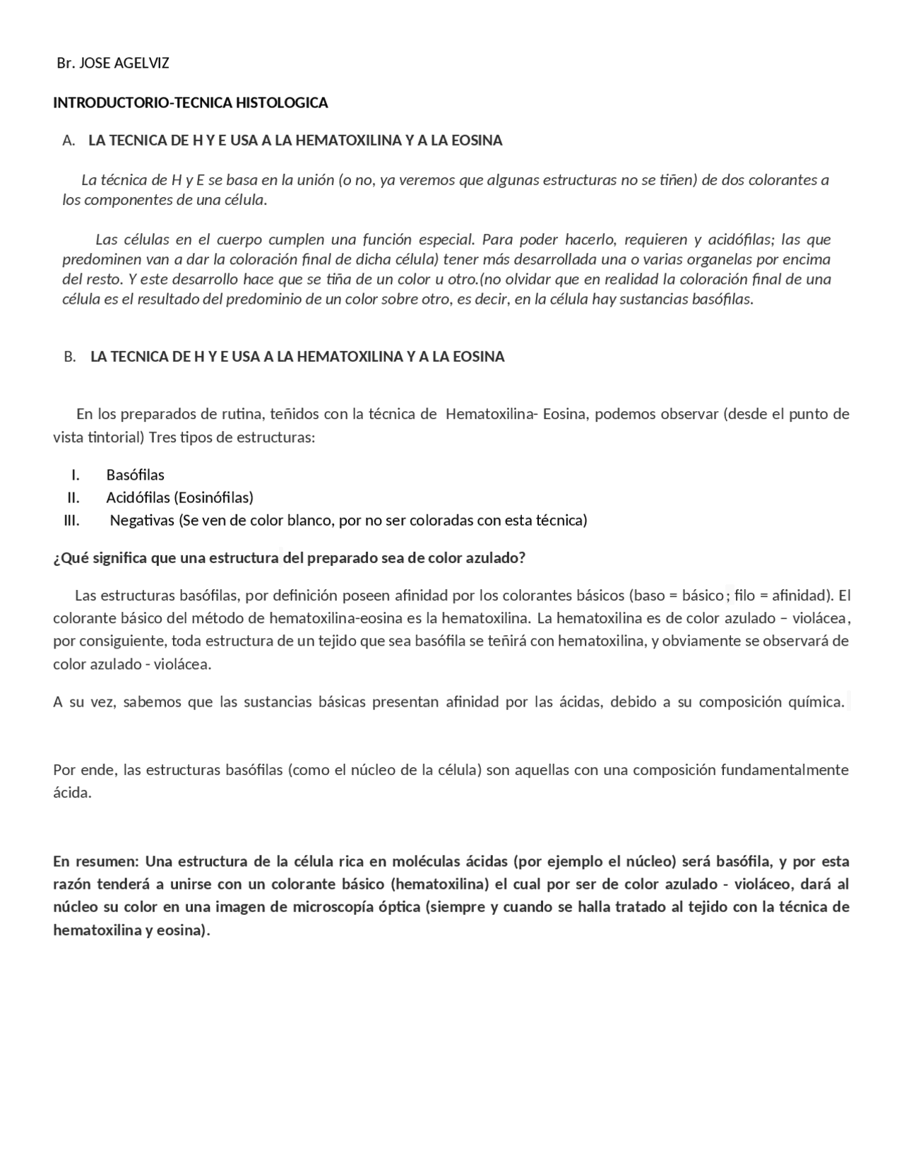 Tinciones Histologicas Docsity