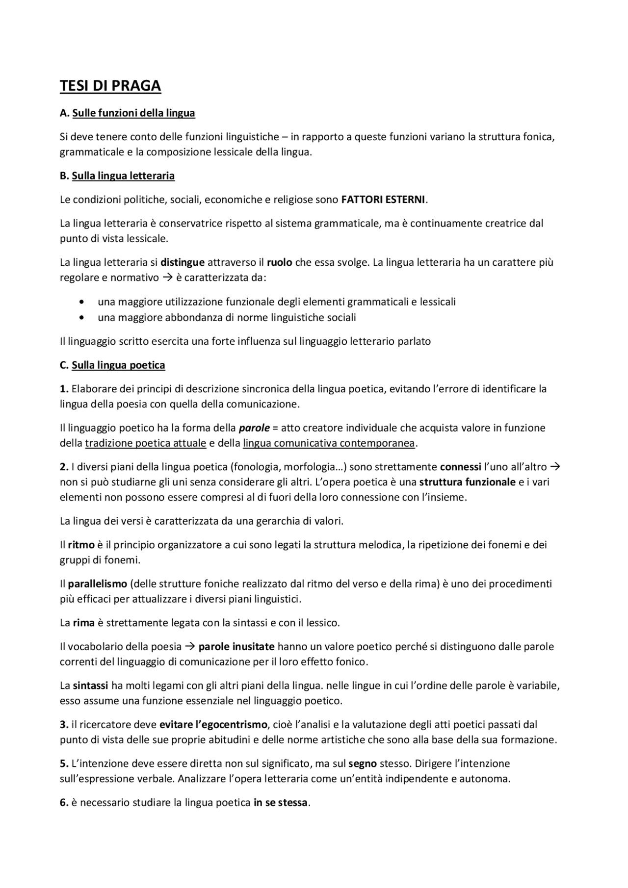 Tesi Di Praga Riassunto Docsity