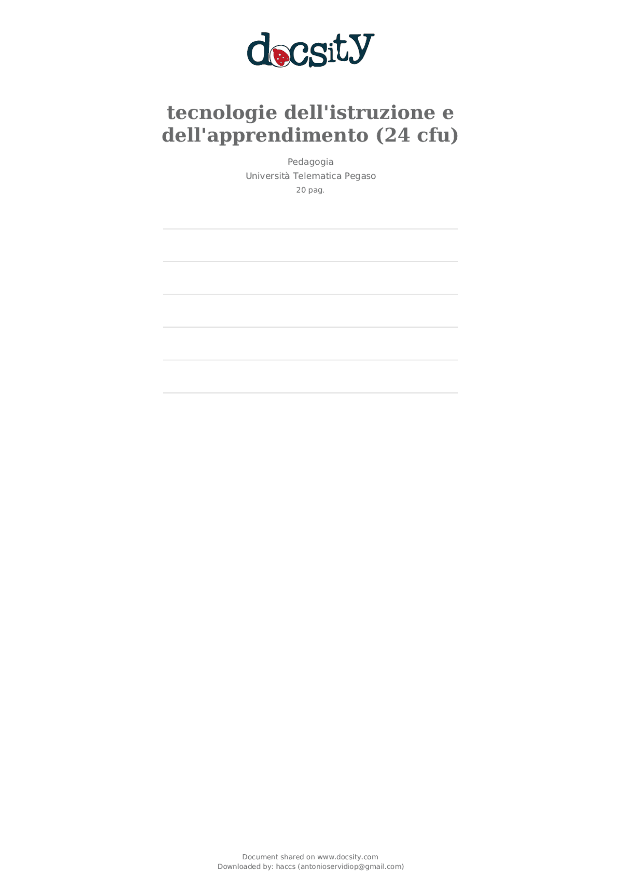 Tecnologie Dellapprendimento Docsity
