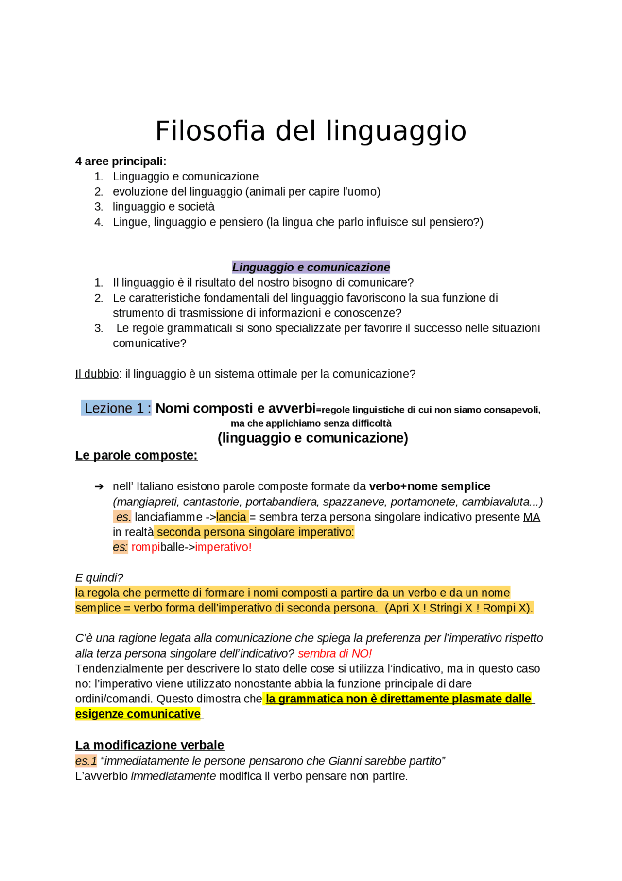 Appuntislide Filosofia Del Linguaggio Prima Parte Docsity