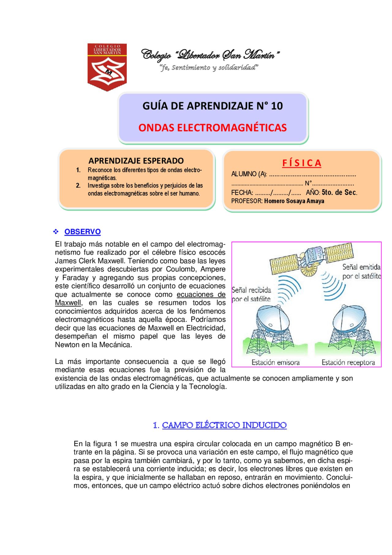 ONDAS ELECTROMAGNETICAS - FISICA - Docsity