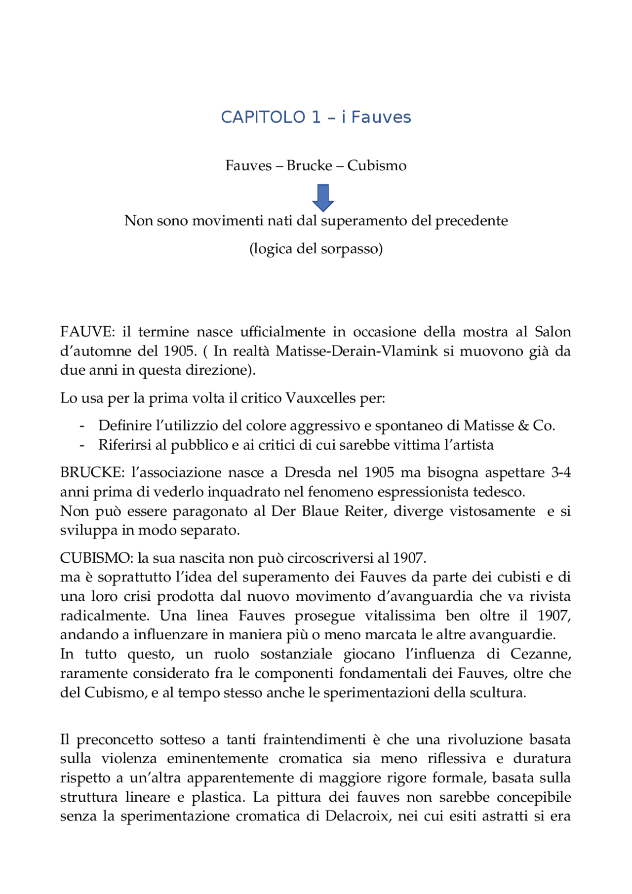 Postimpressionismo E Avanguardie Docsity