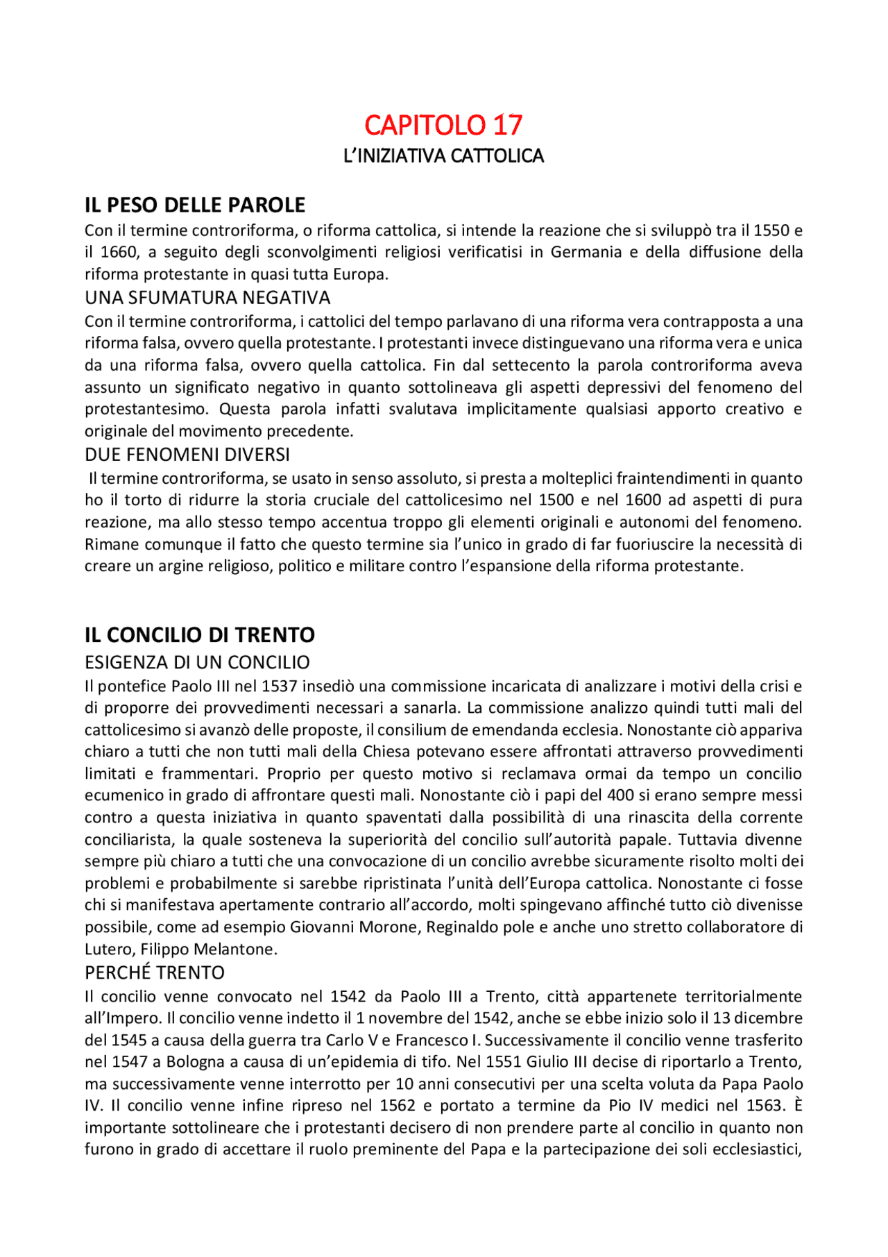 Riassunto Capitolo Storia Docsity