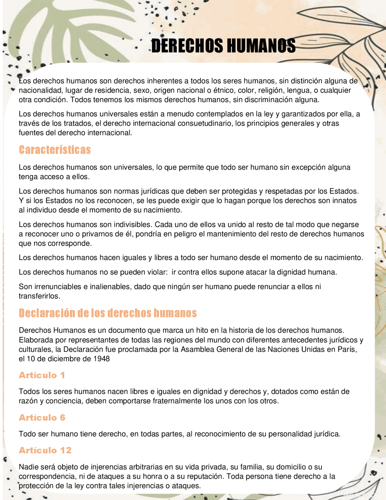 Derechos Humanos De La Sociedad Docsity