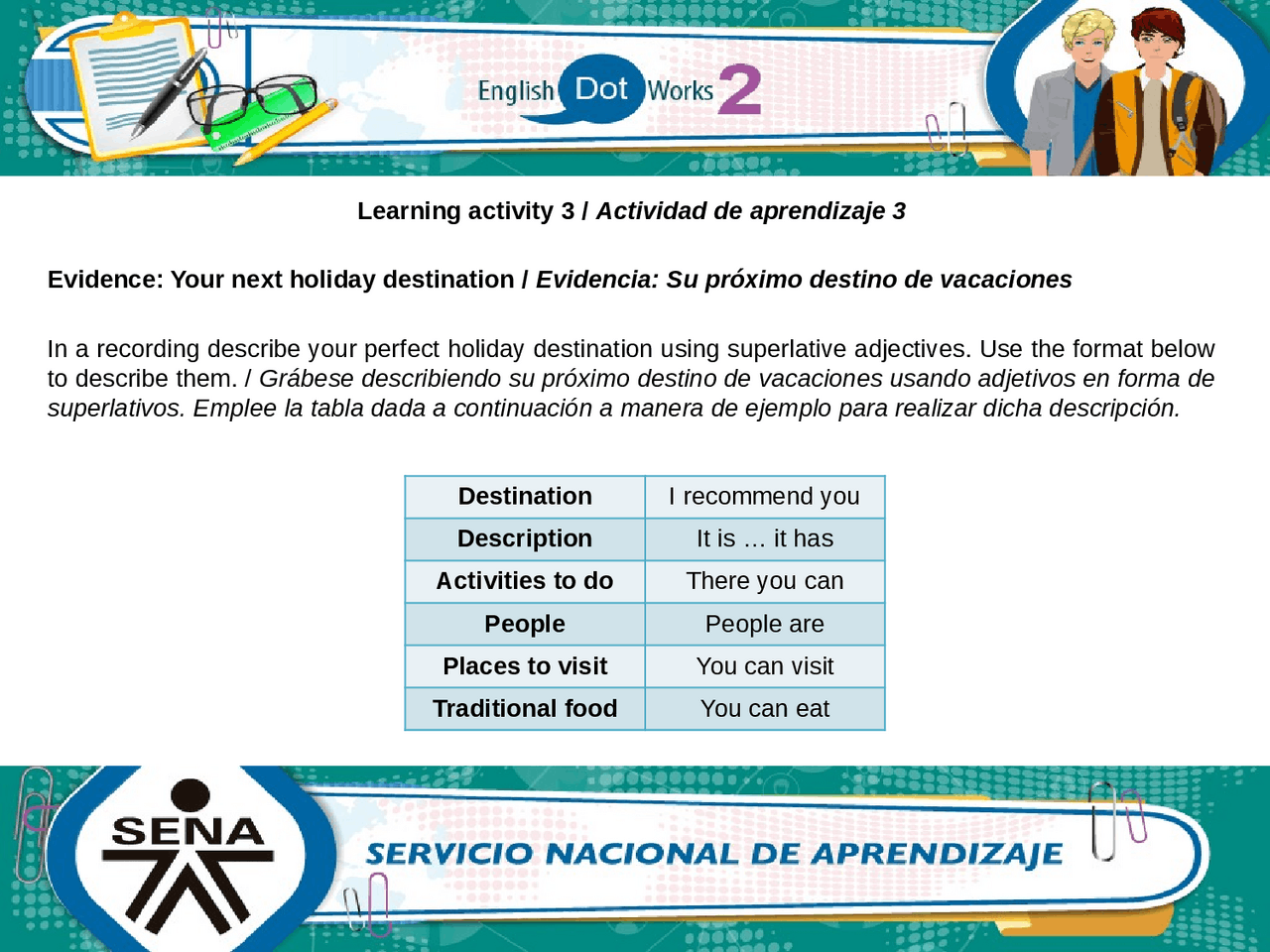 Ingles Sena Words Ejercicios Del Curso Docsity