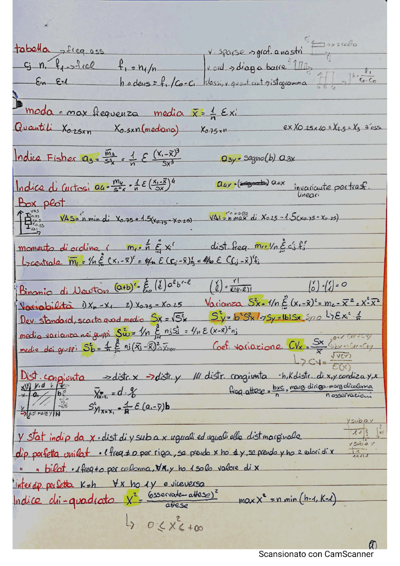 Riassunti E Schermi Di Statistica Docsity