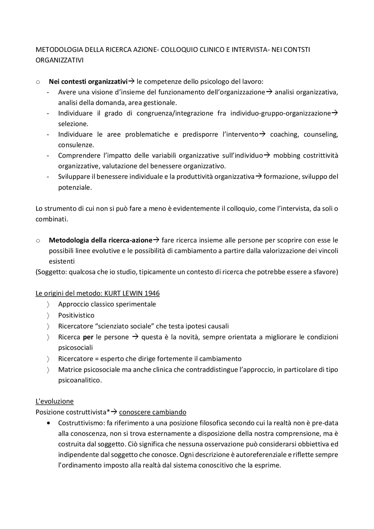 Colloquio Clinico E Intervista Docsity