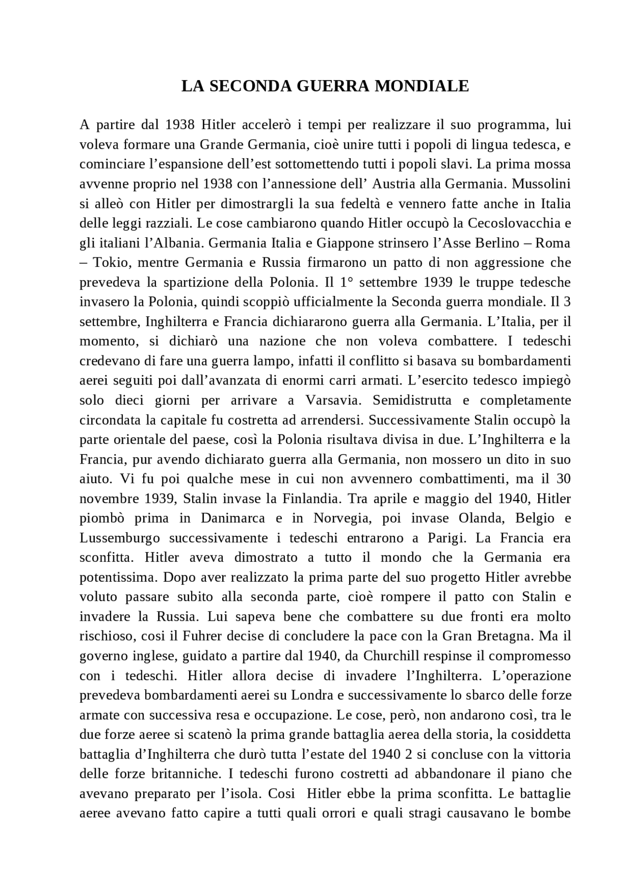 2 Guerra Mondiale Completo Docsity