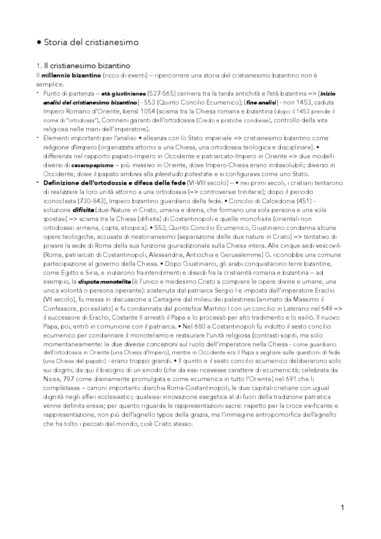 Storia Del Cristianesimo Docsity