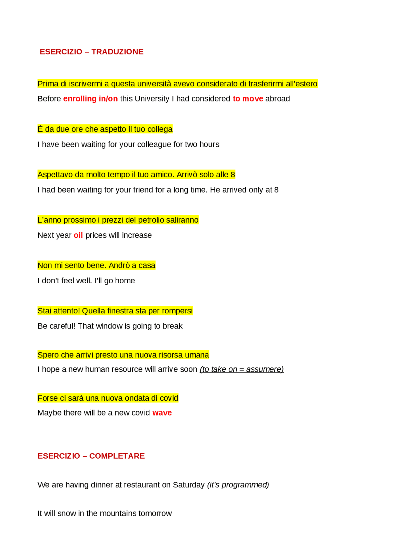 Appunti Lingua Inglese I Docsity