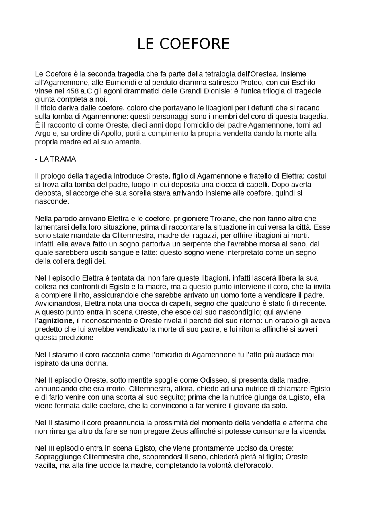 Le Tragedie Di Eschilo Docsity