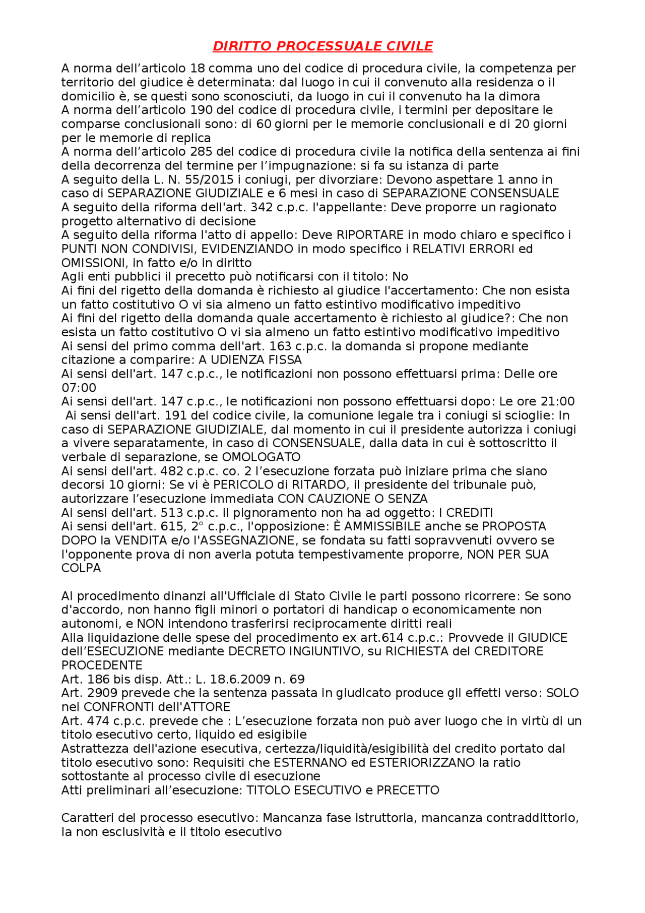 Diritto Processuale Civile Agg A Novembre L 14 Mercatorum Prove D