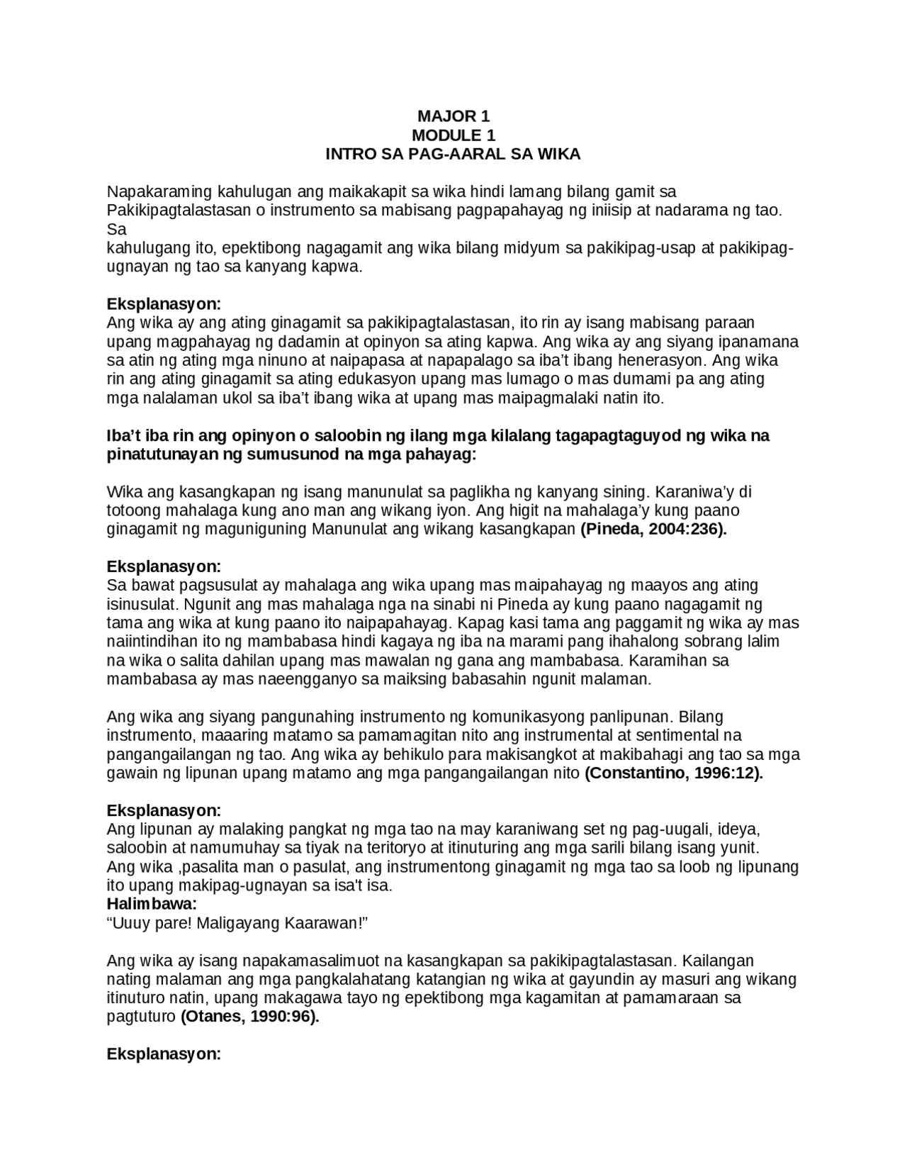 Panimula tungkol Linggwistika | Essays (high school) English | Docsity