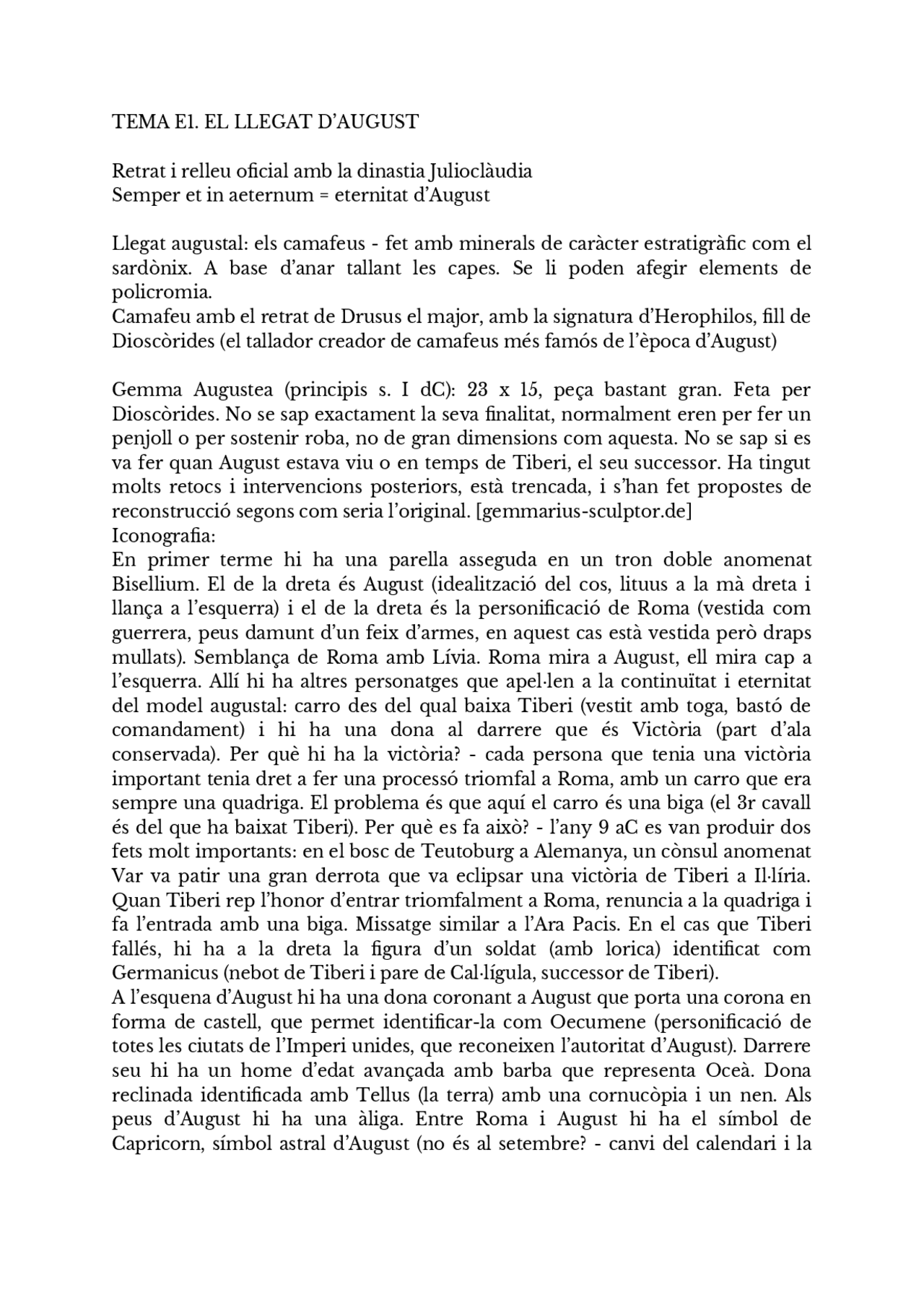 APUNTS ROMA ANTONI CONEJO BLOC E - Docsity