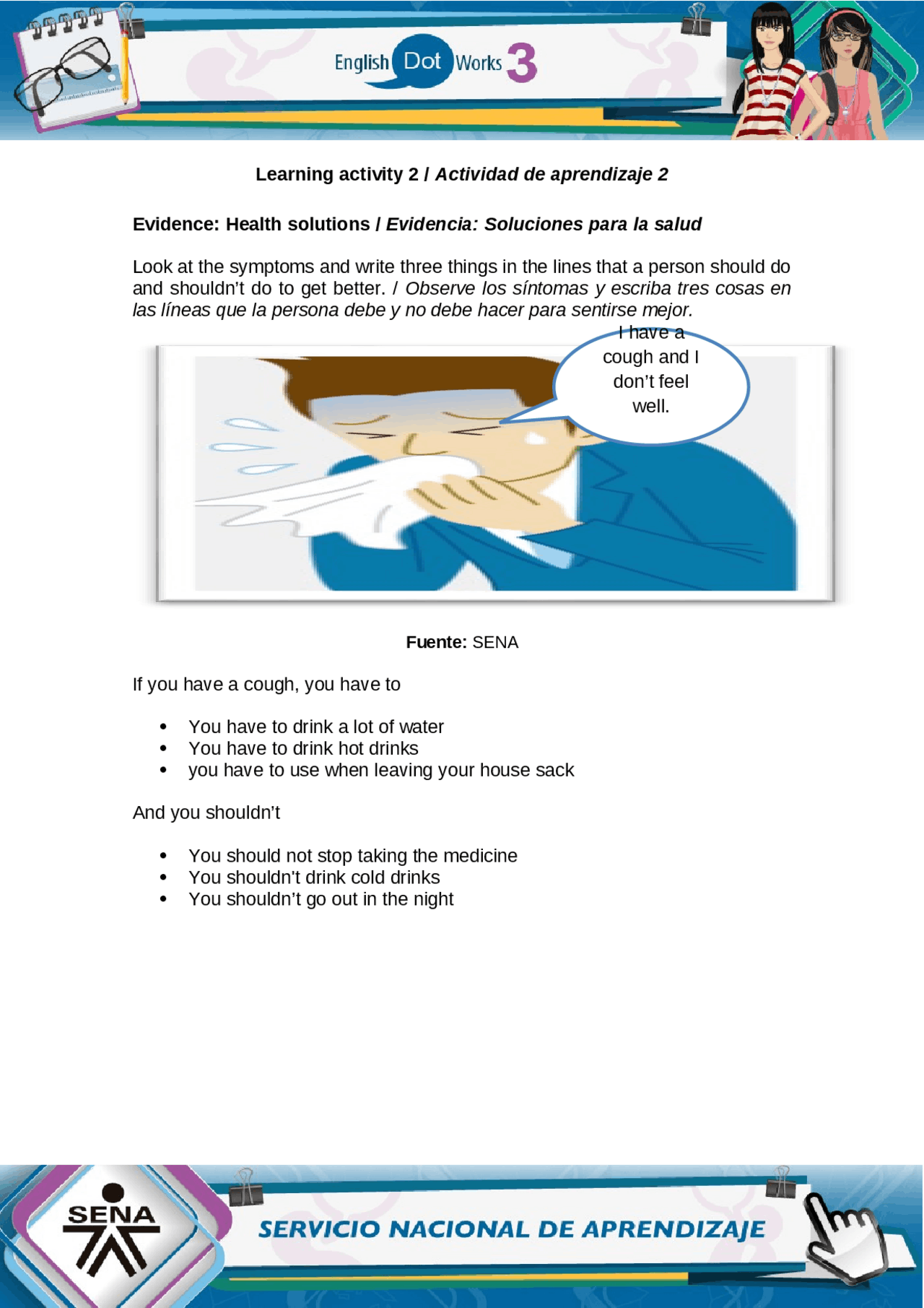 Ingles Sena Words Ejercicios Del Curso Docsity