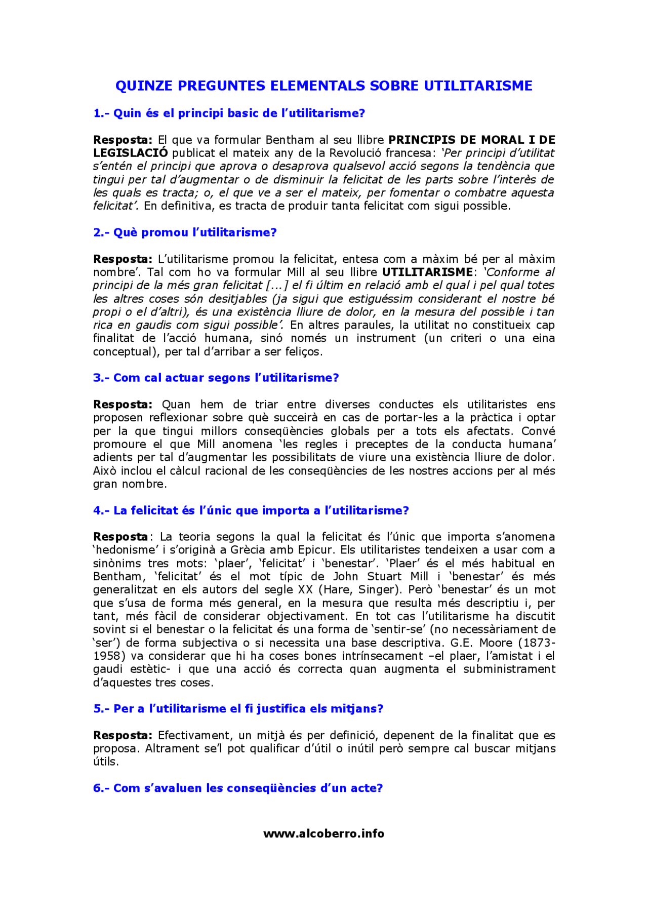 Utilitarisme filosofia - Docsity