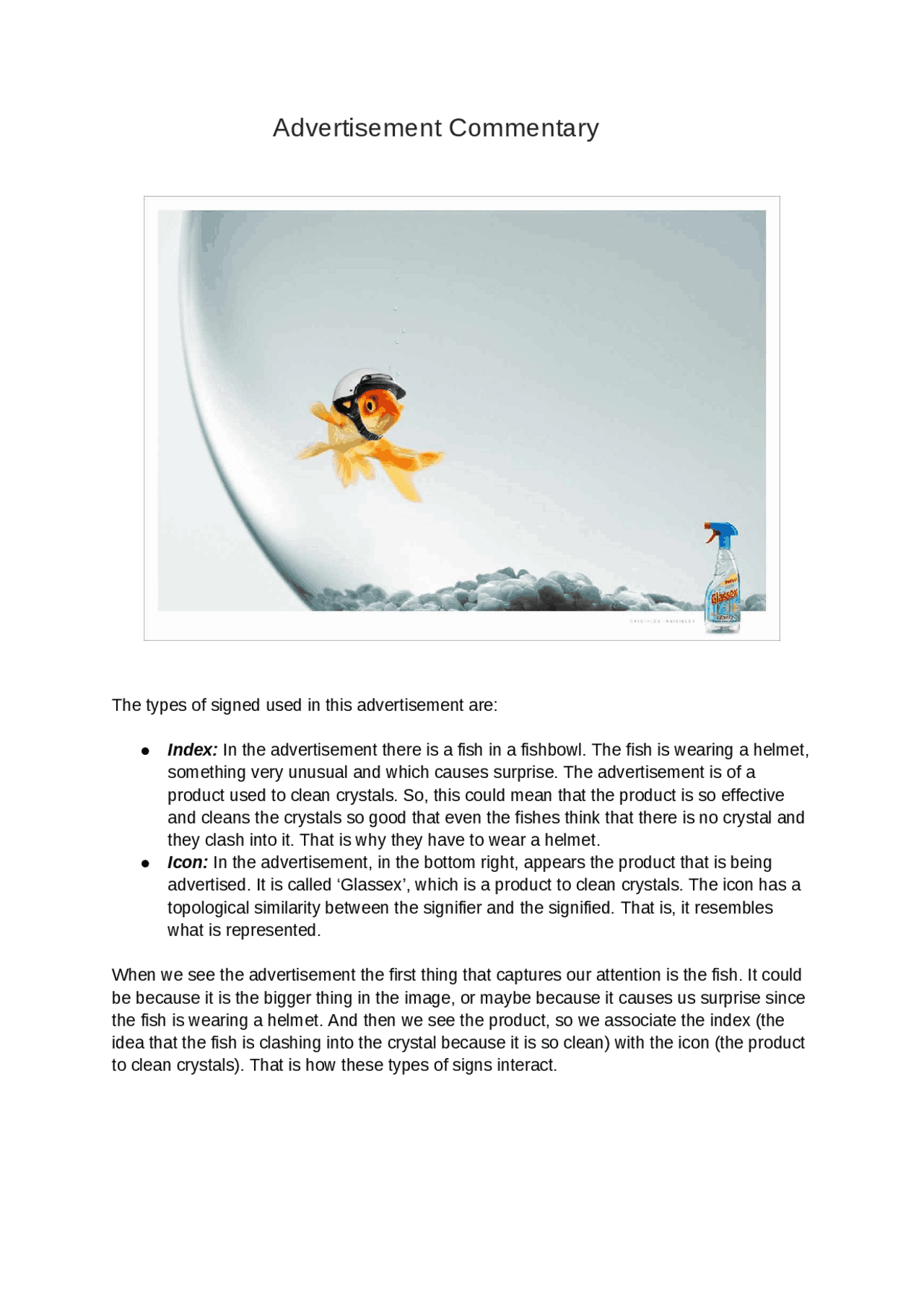 Advertisement analysis - Docsity