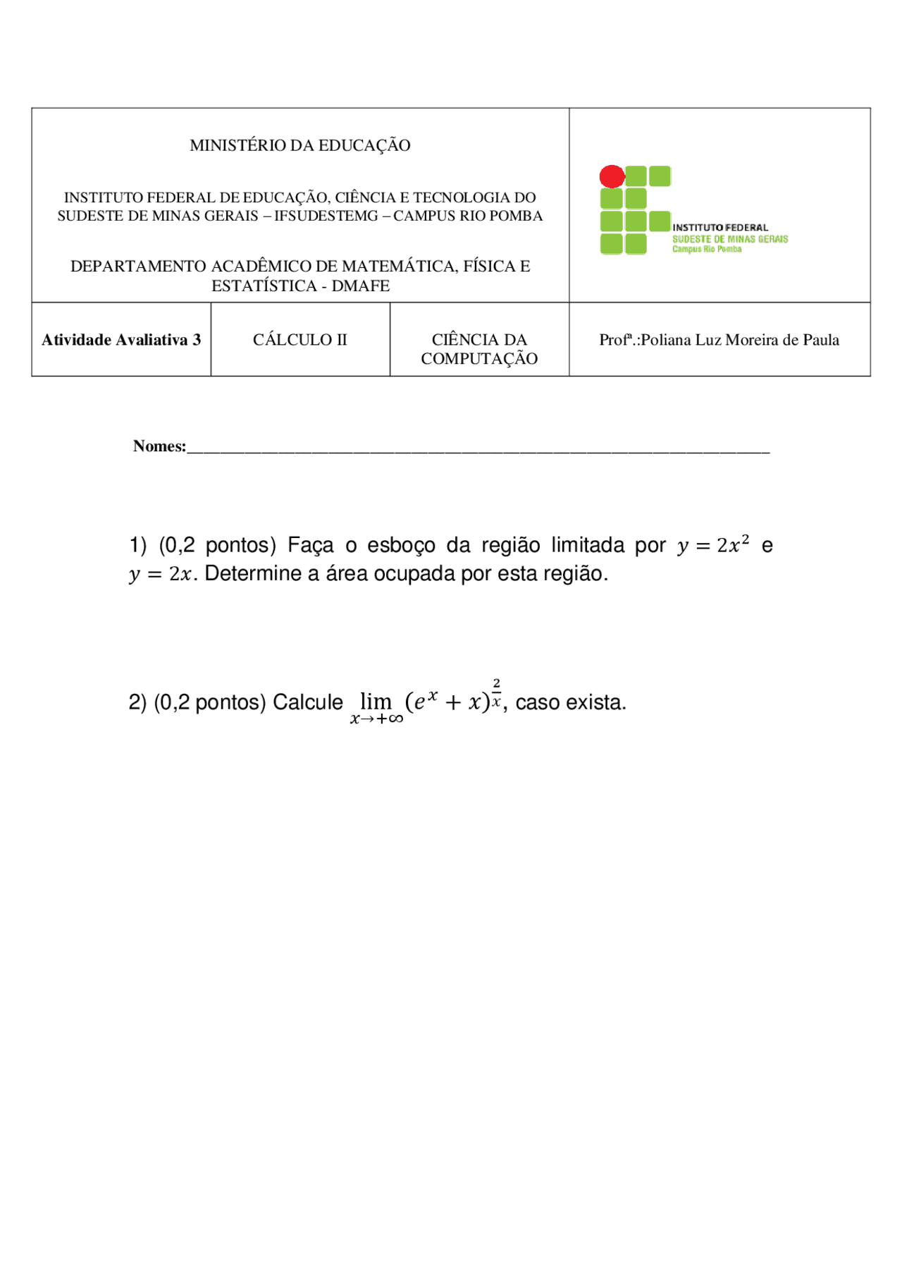 Computação Ciencia Computação Aplicada Ao Calculo Docsity