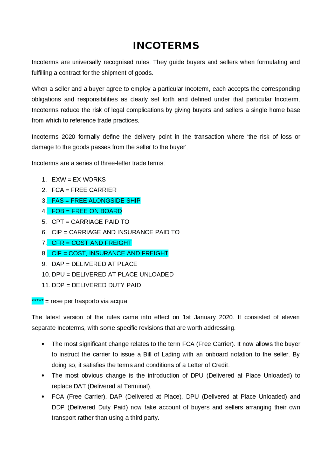 Incoterms- english-study-schemes-……………………….. - Docsity