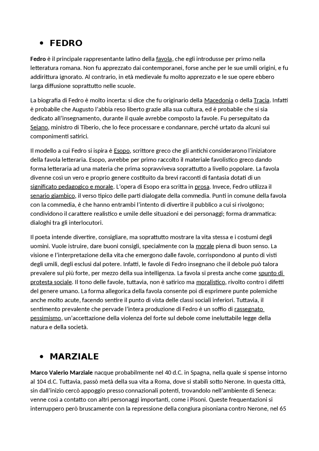 Fedro Marziale E Giovenale Docsity