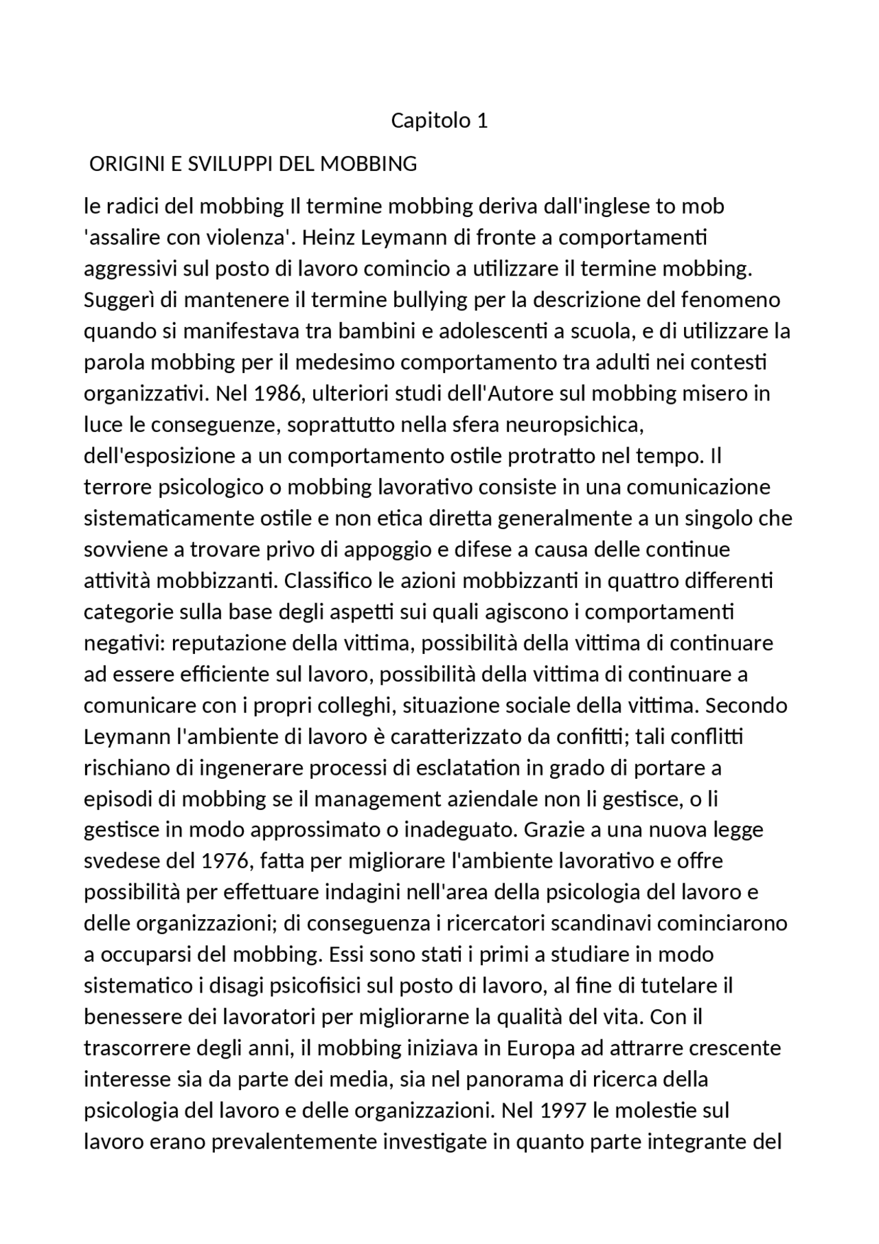 Mobbing Virus Organizzativo Capitolo 1 Docsity