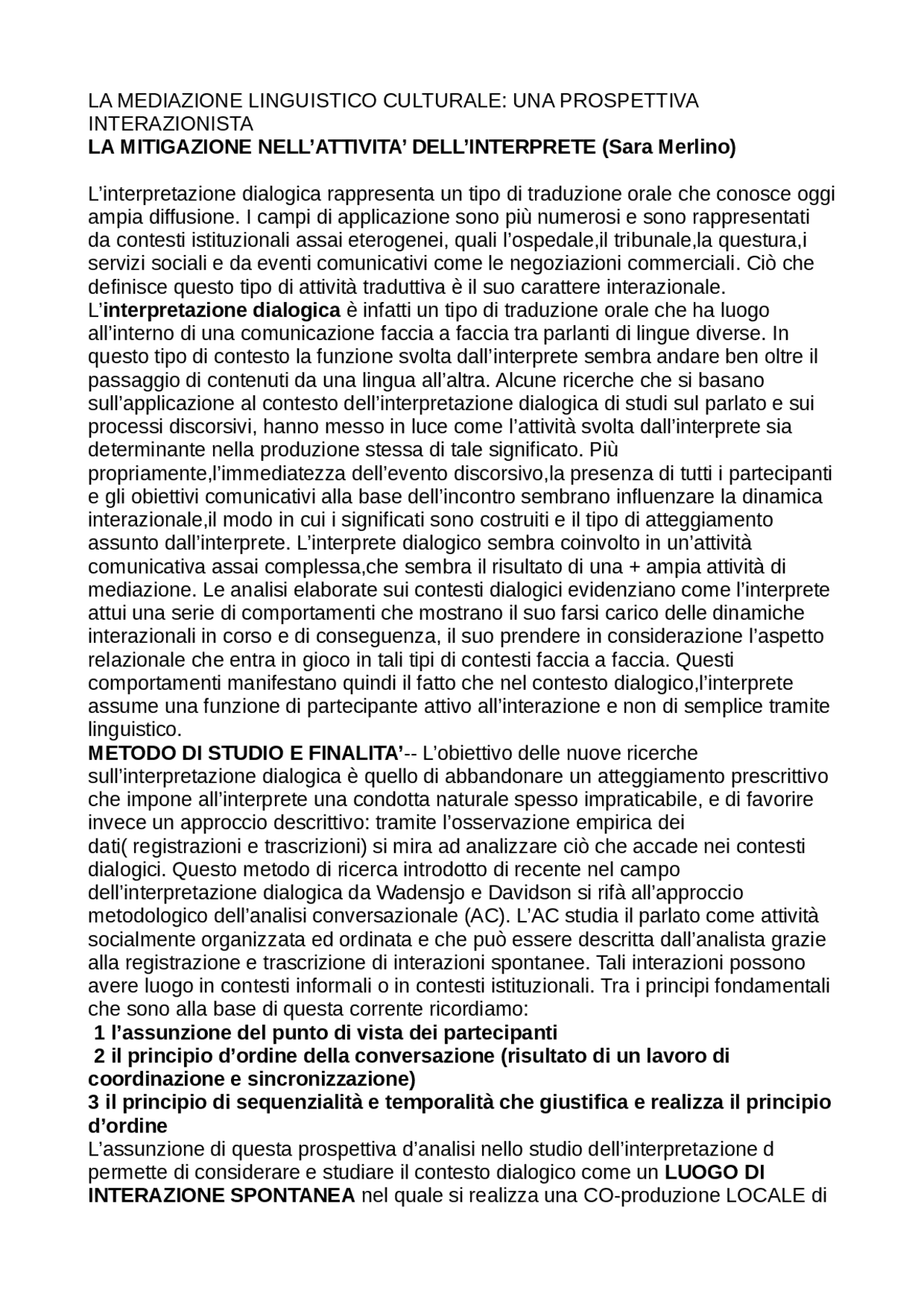 La mitigazione nell'attività dell'interprete | Appunti di Lingua ...