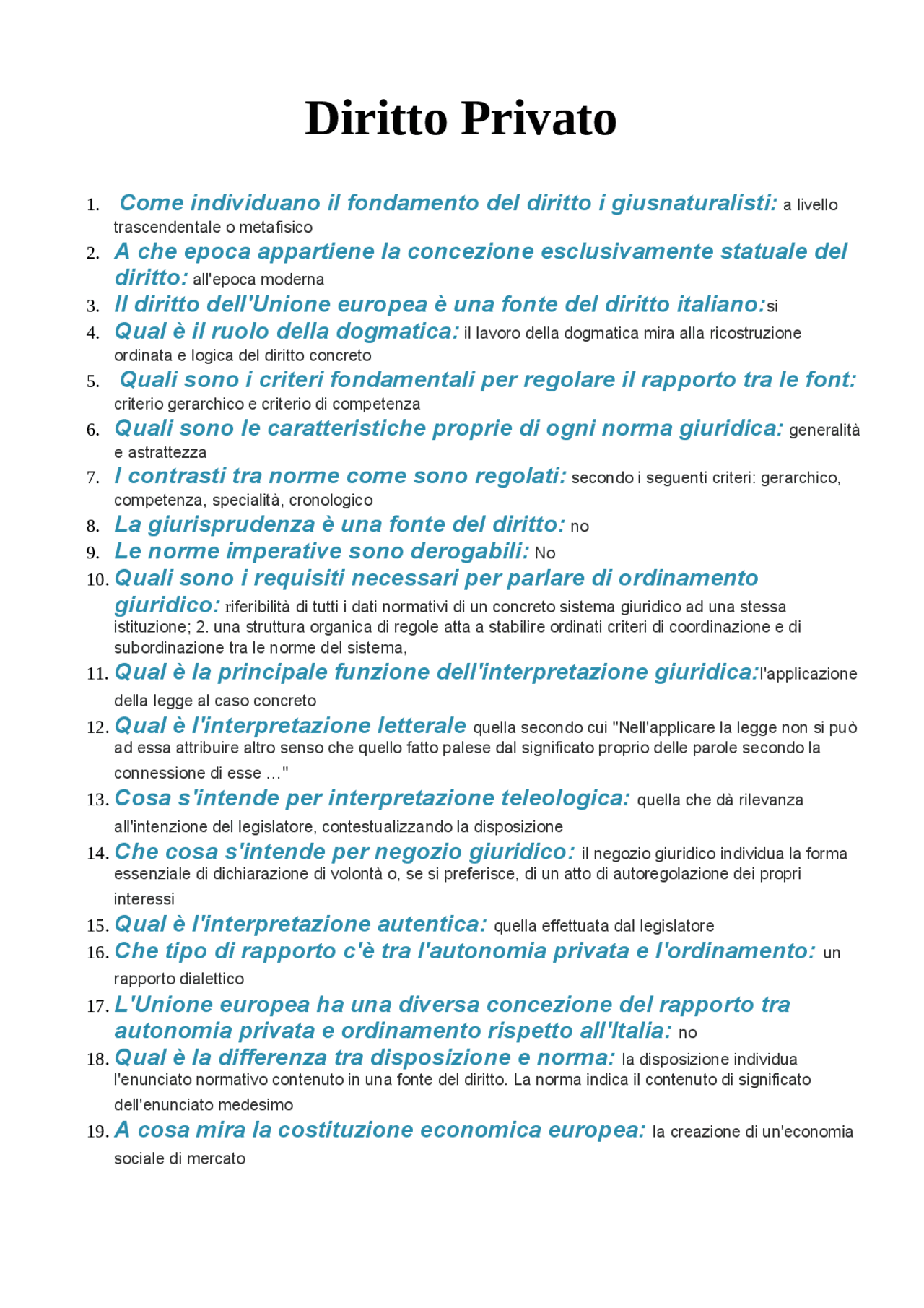 Diritto Privato L18 Unimercatorum Panieri Di Diritto Privato Docsity
