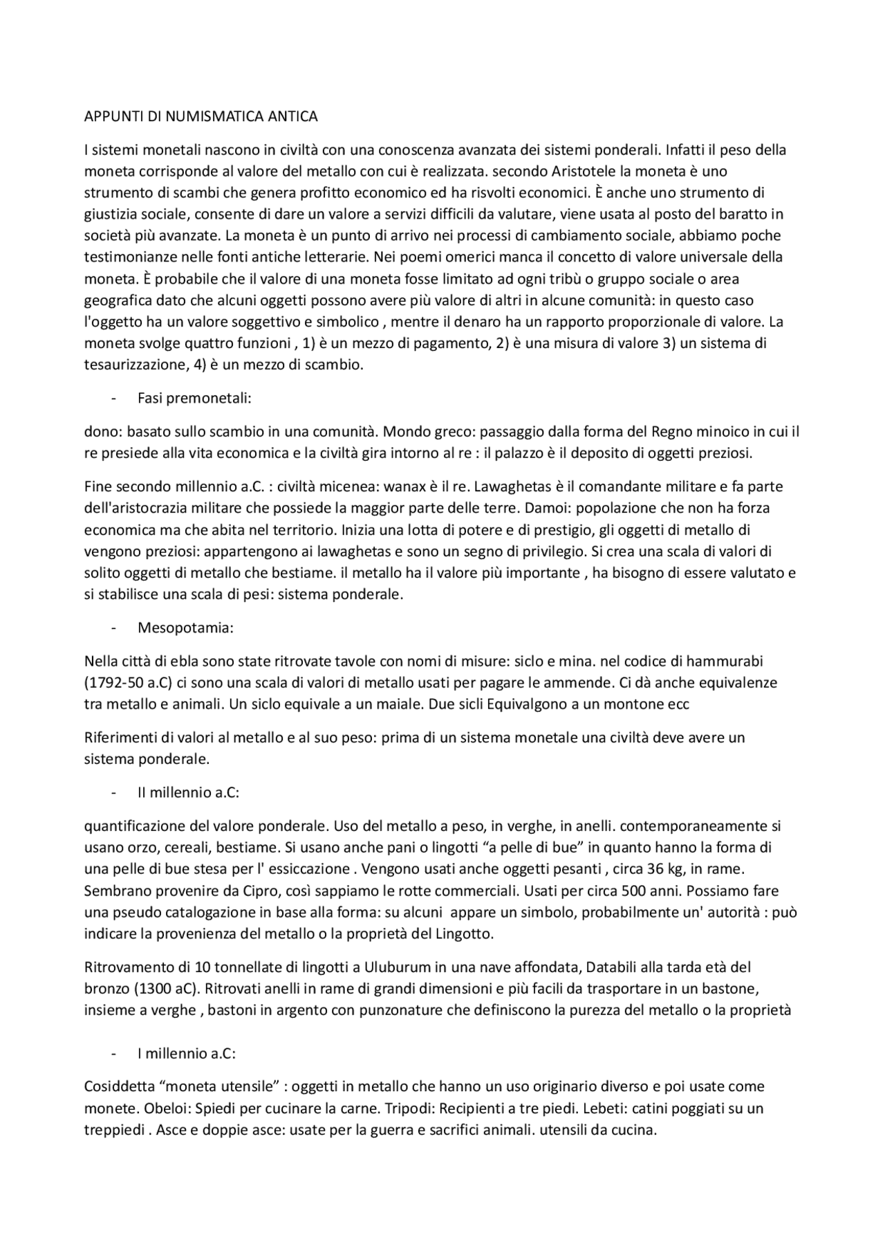 Appunti Di Numismatica Antica Docsity