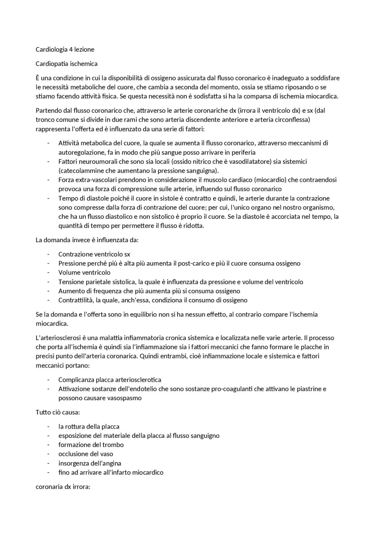 Appunti Di Cardiologia Docsity