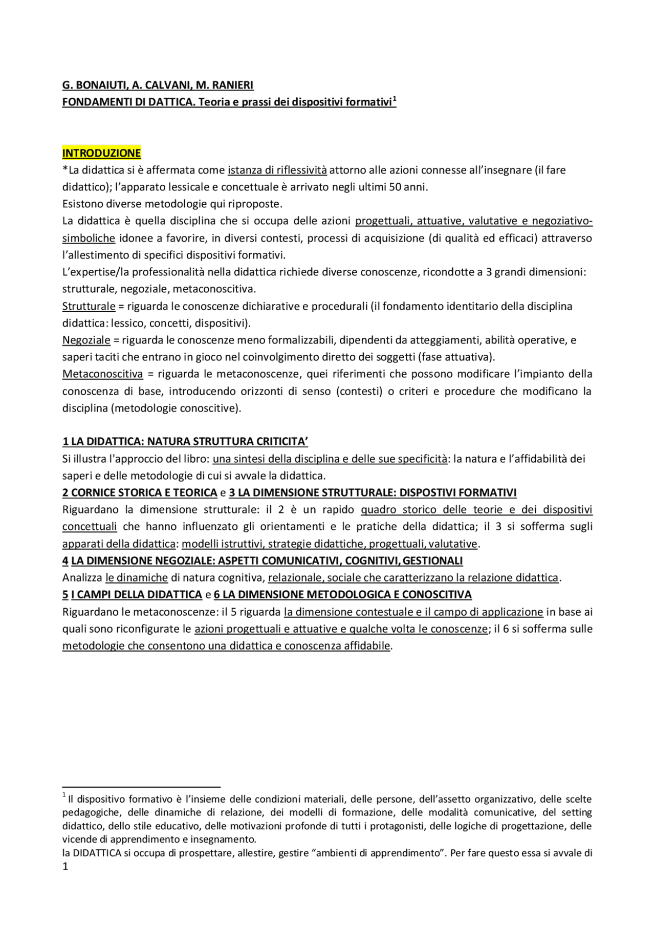 Fondamenti Di Didattica Calvani Bonaiuti Docsity