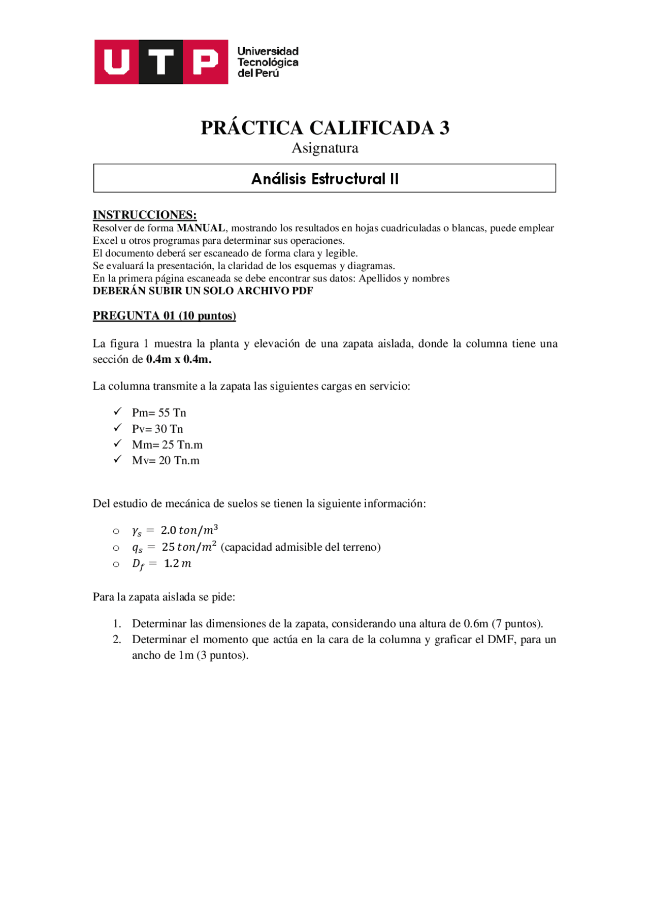 Analisis Estructural 2 Practica Calificada 3 Docsity