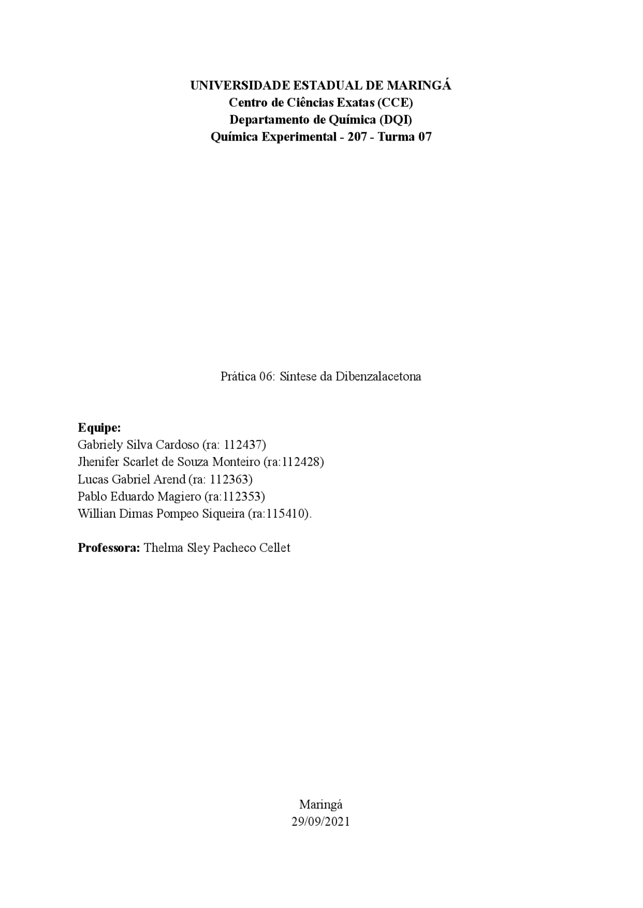 Prática 6 De Química Experimental Docsity